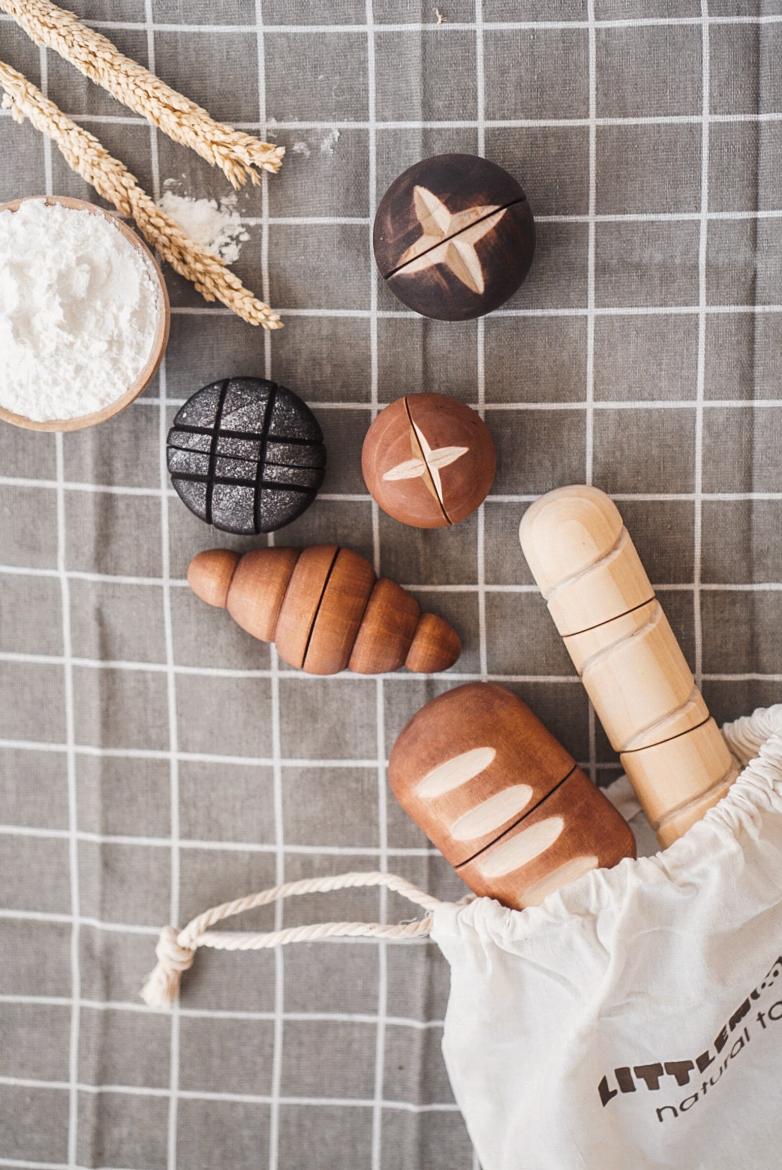 Wooden Bread Set of 7 Toy - Pastries Set Montessori / Waldorf Pretend ...