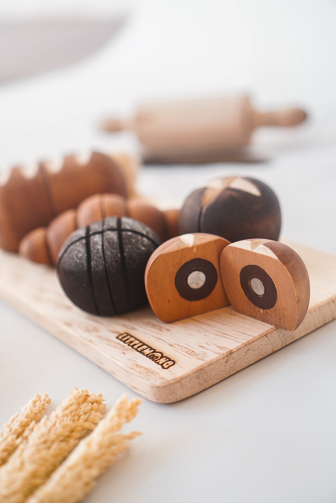 Wooden Bread Set of 7 Toy Pastries Set Montessori / Waldorf - Etsy