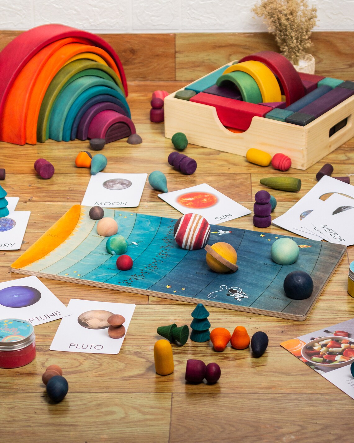 Solar System Model Toys Set Puzzle Wooden Planets and - Etsy