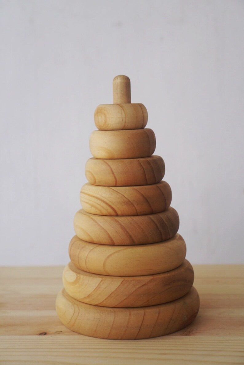 Wooden Ring Stacker Rainbow and Natural - Etsy