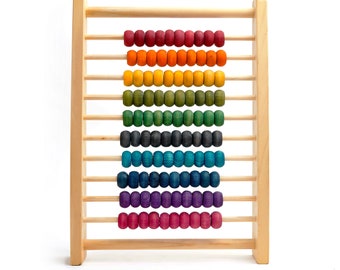Wooden Rainbow Abacus 25 Wooden Counting Toy Wooden - Etsy