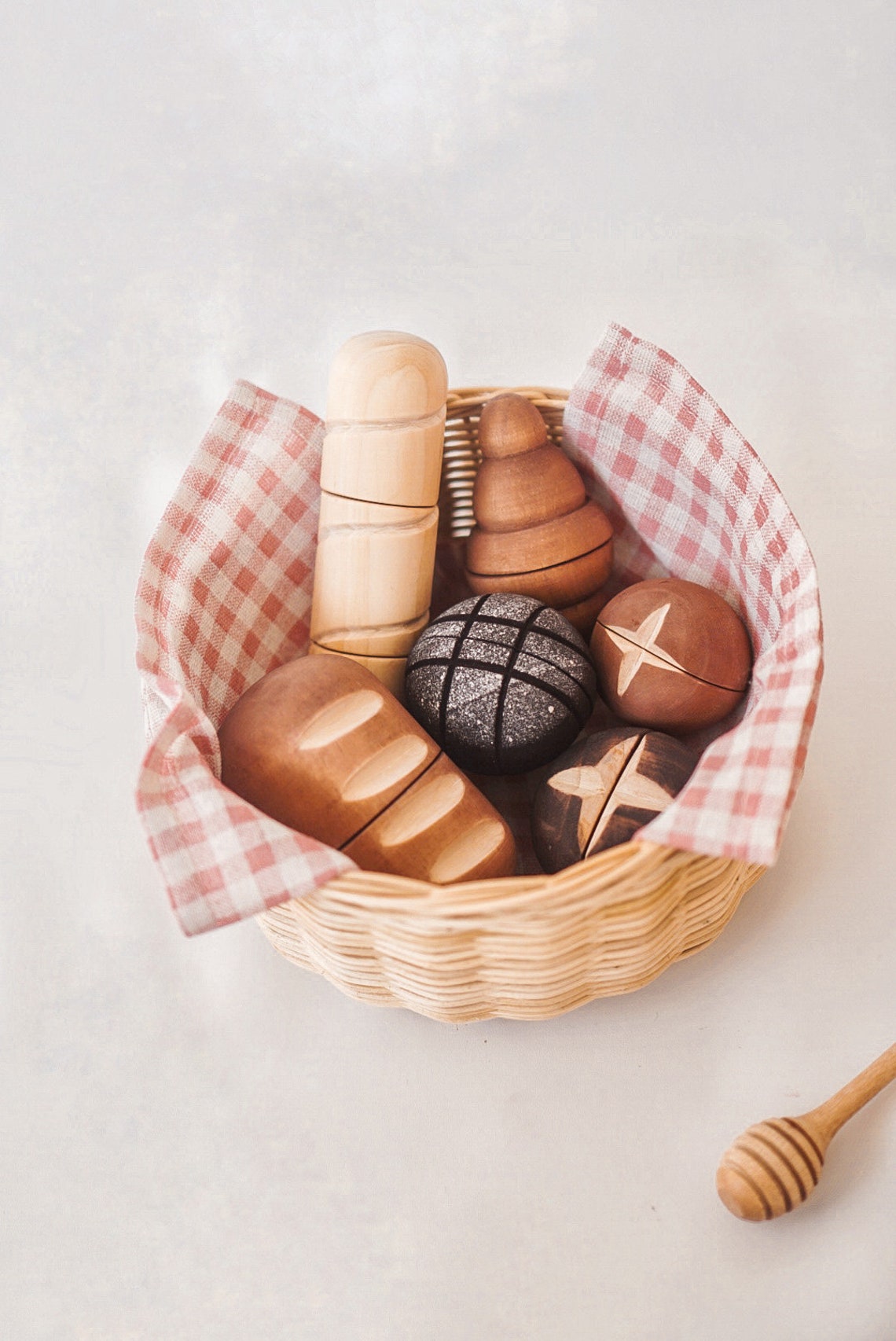 Wooden Bread Set of 7 Toy - Pastries Set Montessori / Waldorf Pretend ...