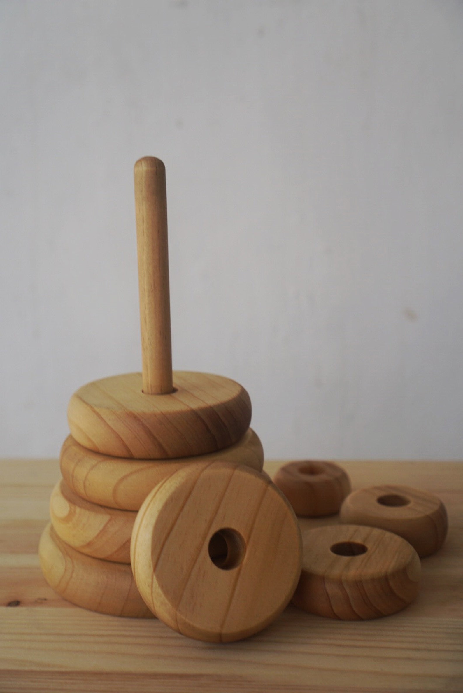 Wooden Ring Stacker Rainbow and Natural - Etsy