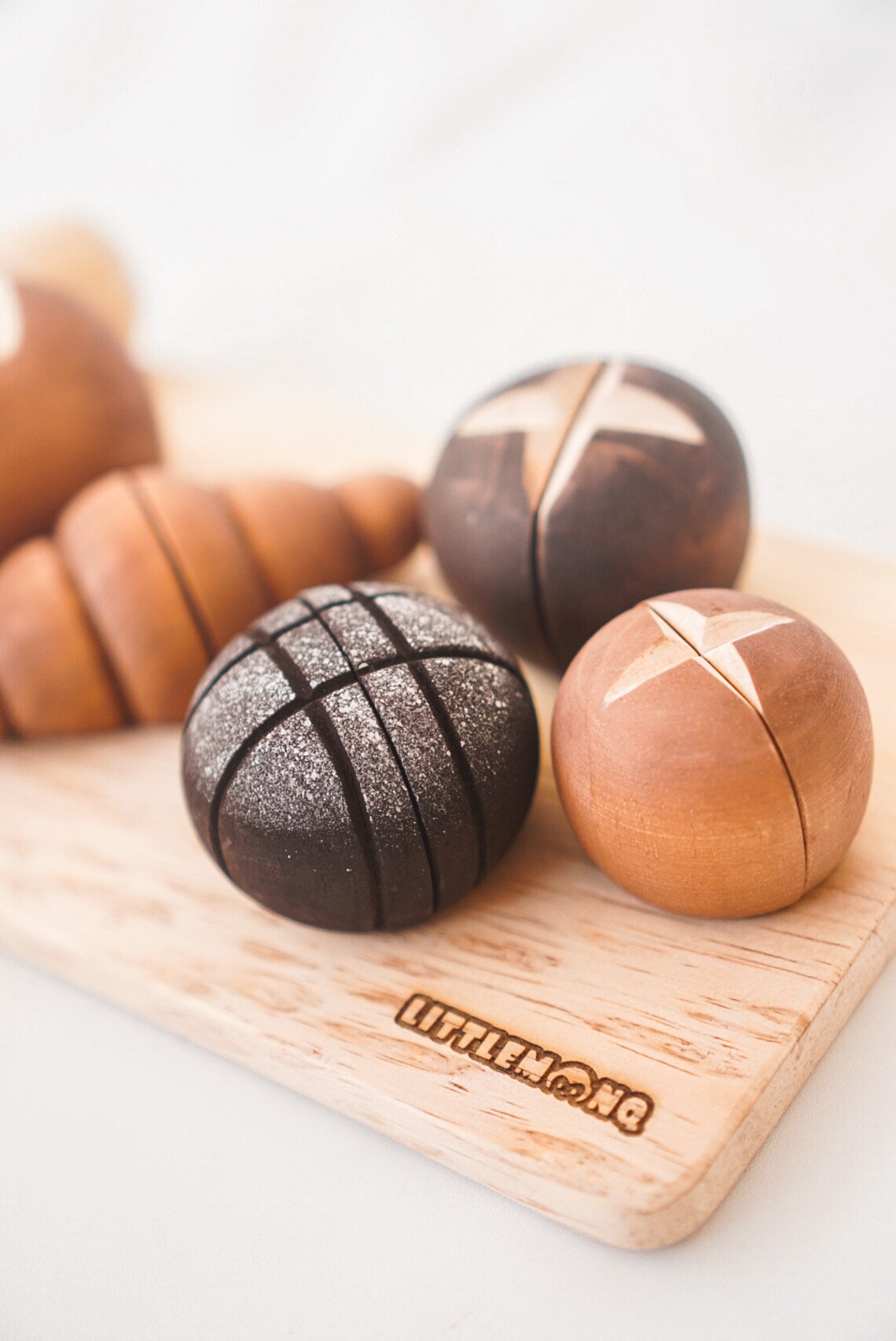 Wooden Bread Set of 7 Toy - Pastries Set Montessori / Waldorf Pretend ...