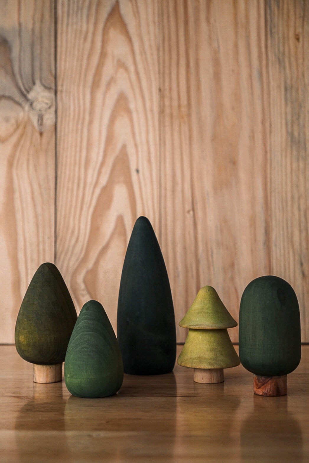 Wooden Forest Set Spring Color / Woodland Trees Set 10 Pieces - Etsy