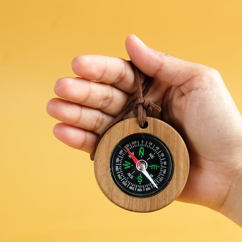 Set of Wooden Compass & Magnifying Glass, Adventure Kit for Adults or ...