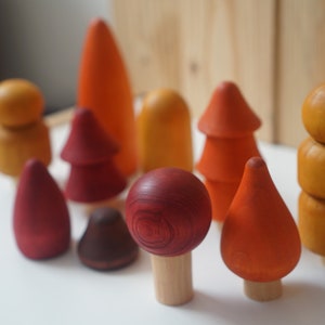 Wooden Forest Autumn Set / Woodland Trees Set, 10 Pieces of Wooden ...