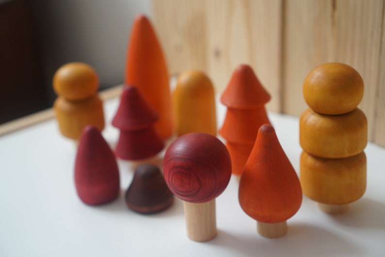 Wooden Forest Autumn Set / Woodland Trees Set 10 Pieces of - Etsy