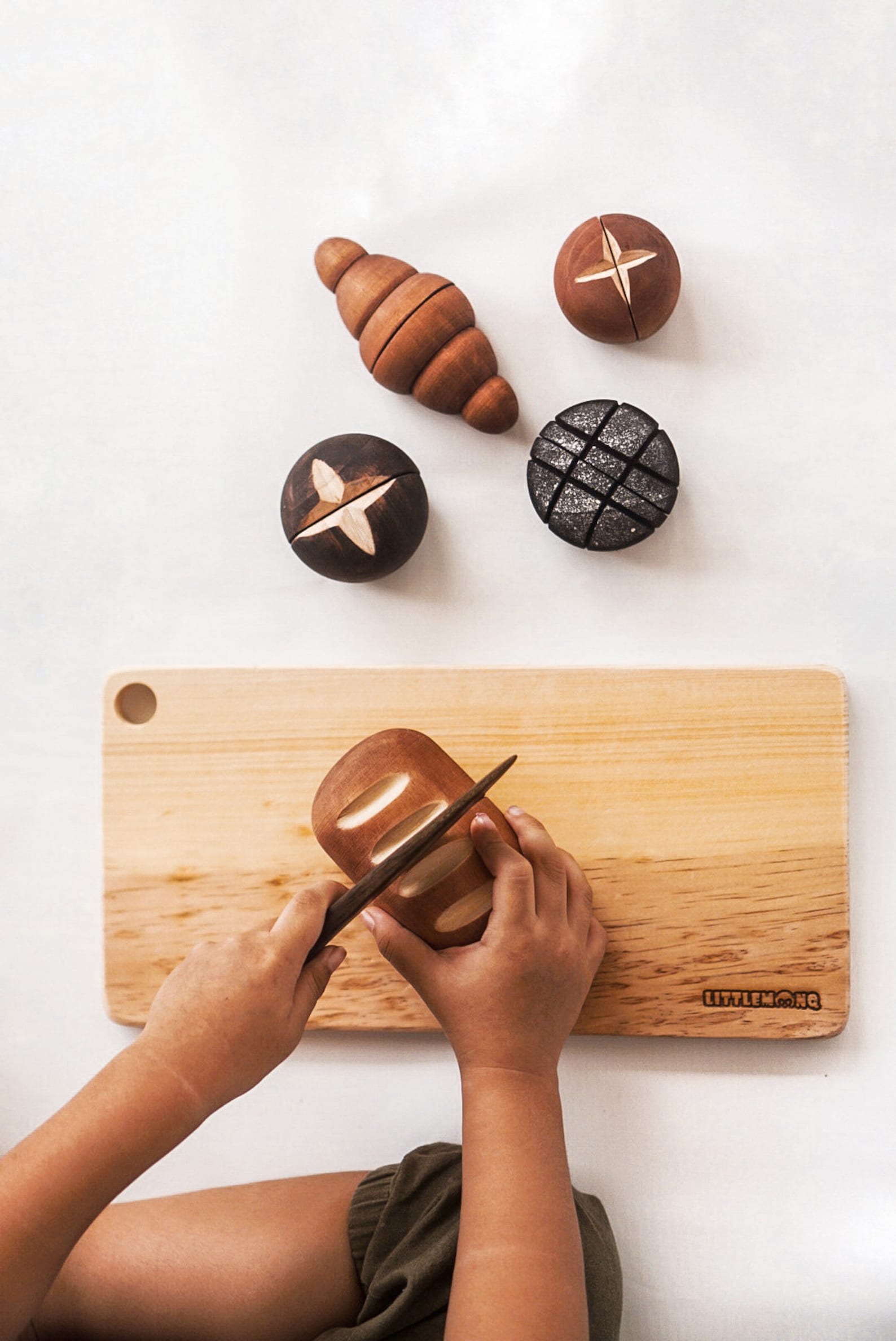 Wooden Bread Set of 7 Toy - Pastries Set Montessori / Waldorf Pretend ...