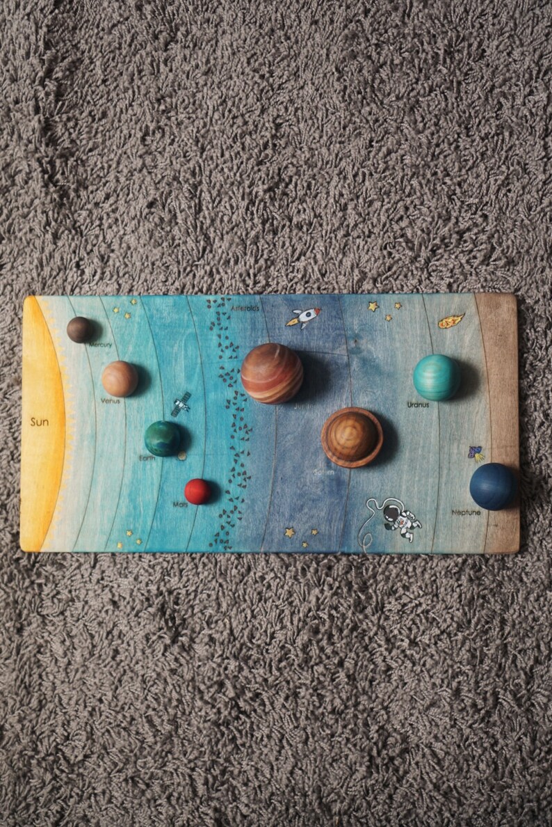 Solar System Model Toys Set Puzzle Wooden Planets and - Etsy