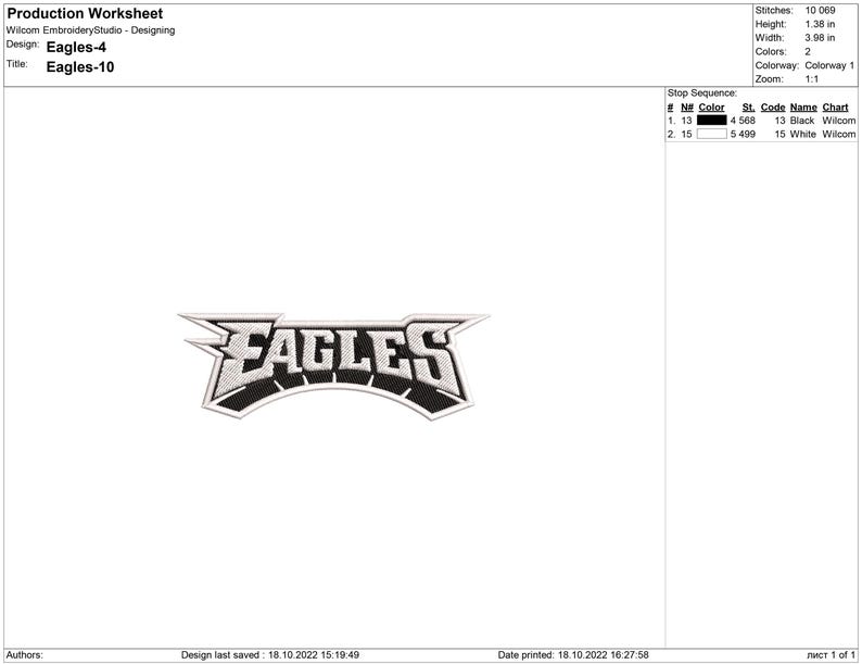 Eagles' Embroidery Design Bundle Files for Machine Embroidery Formats ...