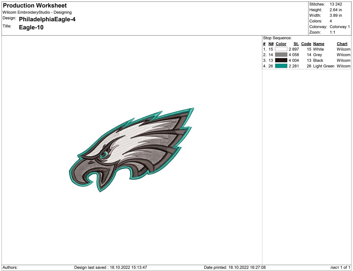 Eagles' Embroidery Design Bundle Files for Machine Embroidery Formats ...