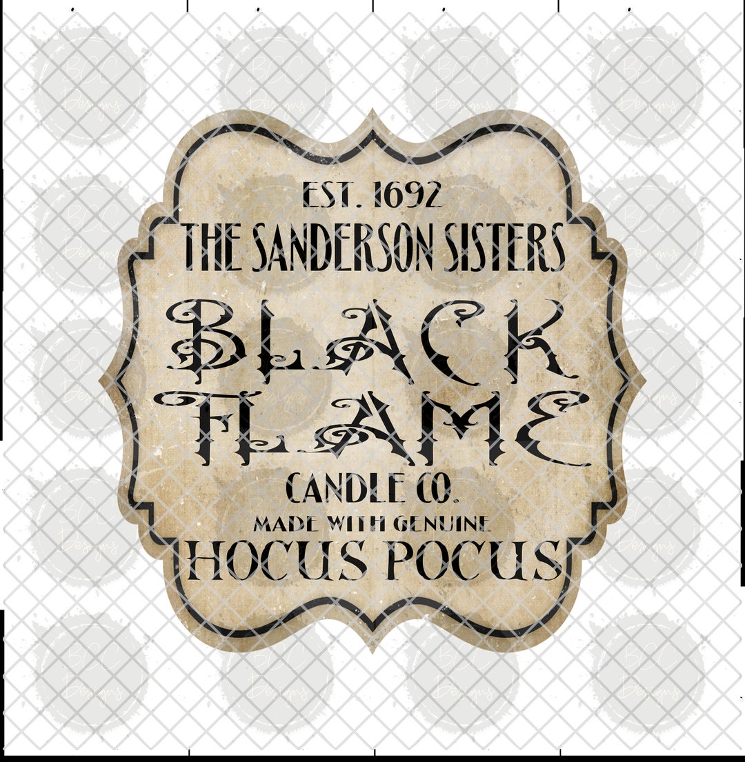 Black Flame Candle Co Vintage Label PNG - Etsy