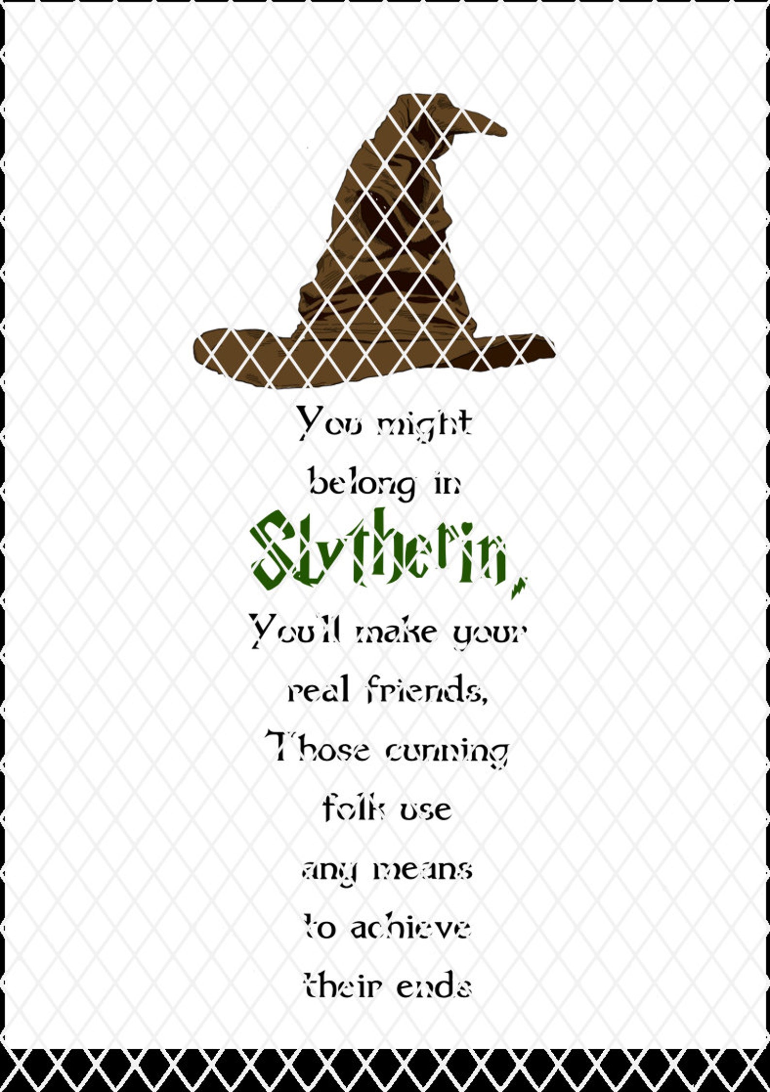 Harry Potter Inspired House Sorting Hat Poems Etsy