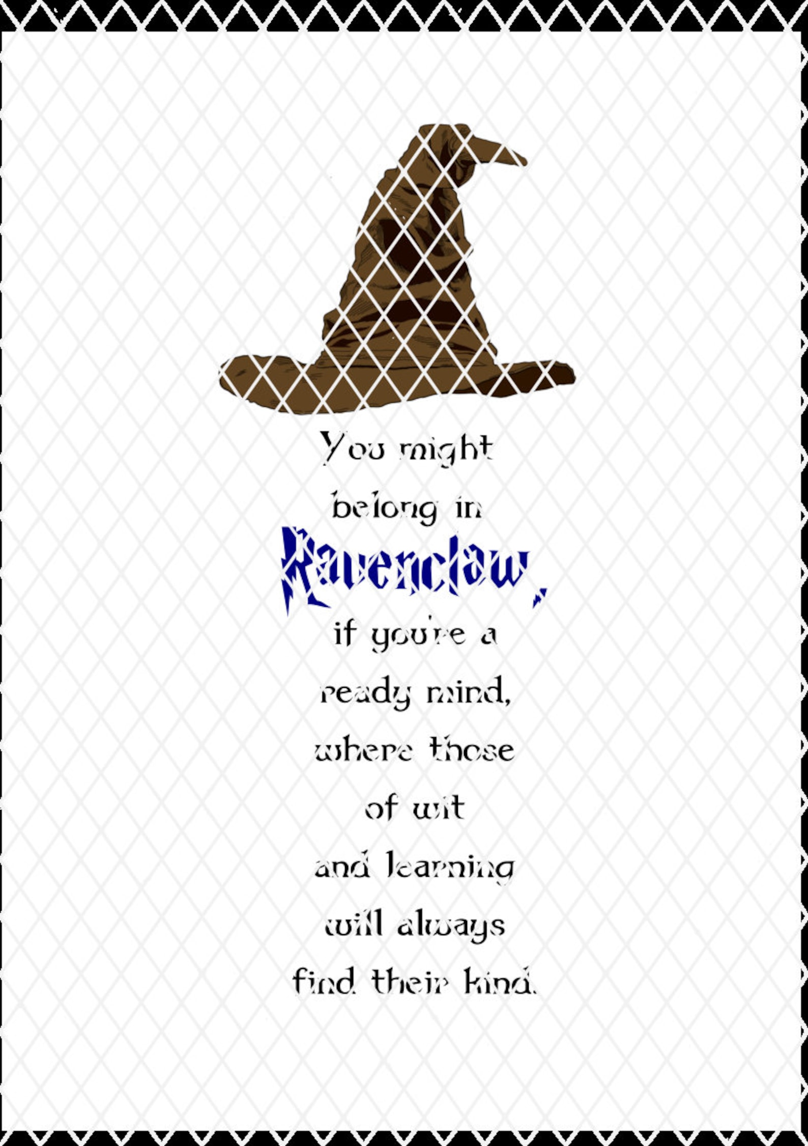 Harry Potter Inspired House Sorting Hat Poems Etsy