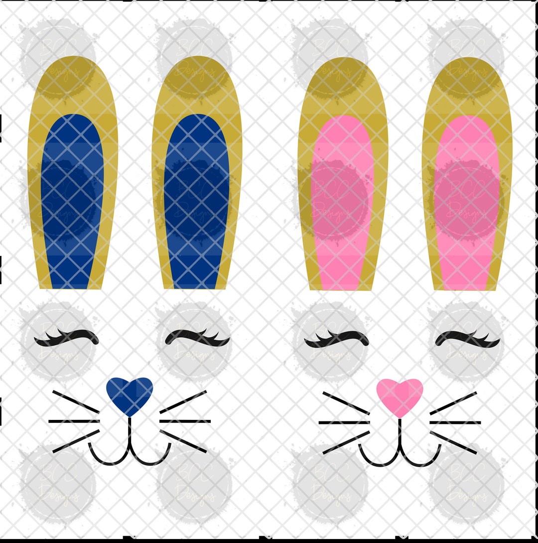 Easter Bunny Face Silhouette SVG Boy and Girl - Etsy
