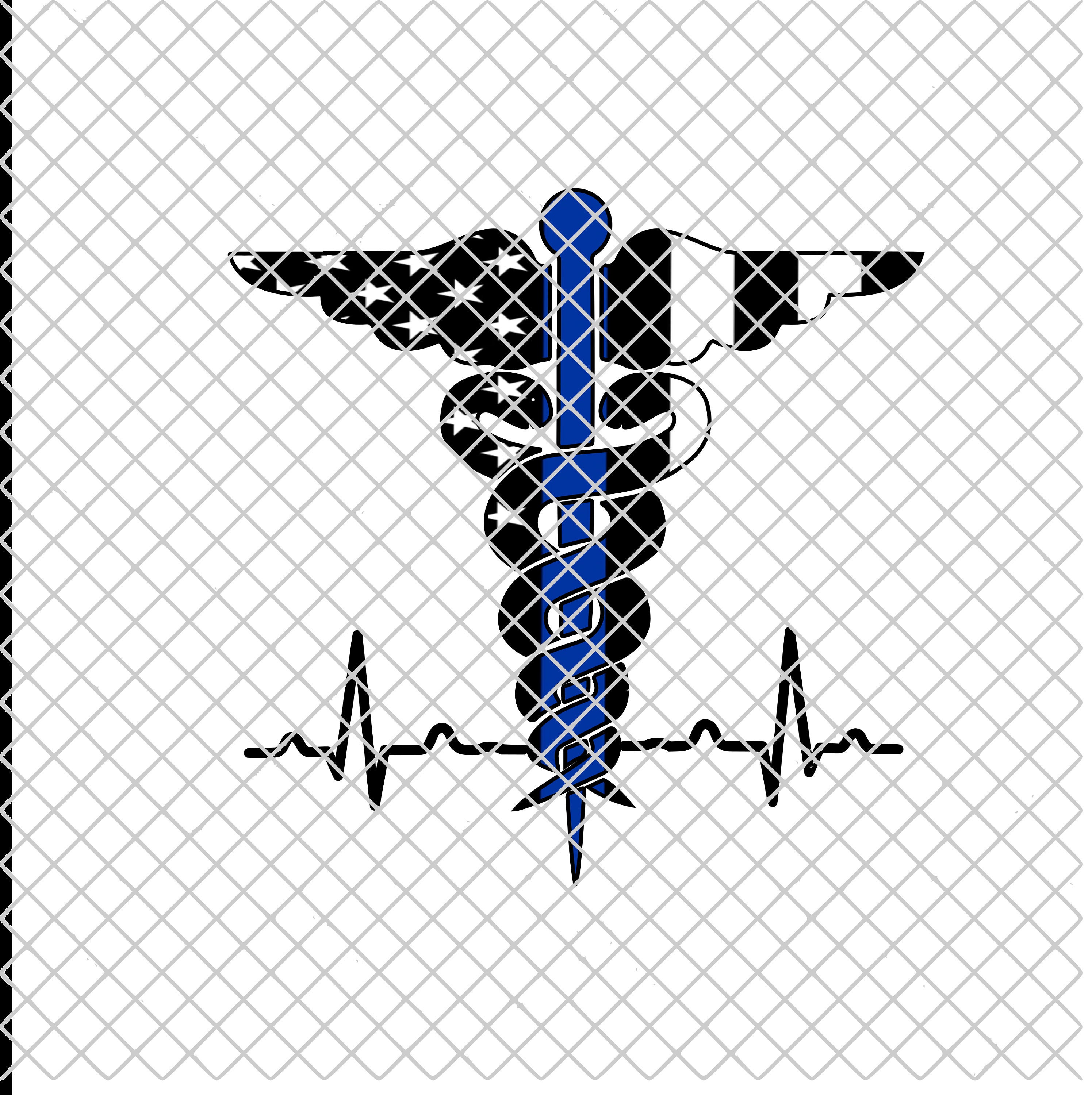 Caduceus Thin Blue Line | Etsy