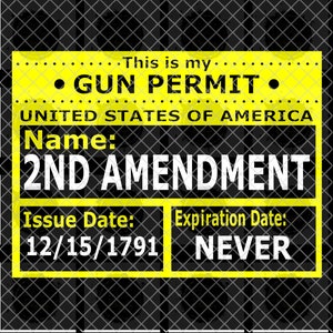 2nd Amendment Gun Permit SVG - Etsy