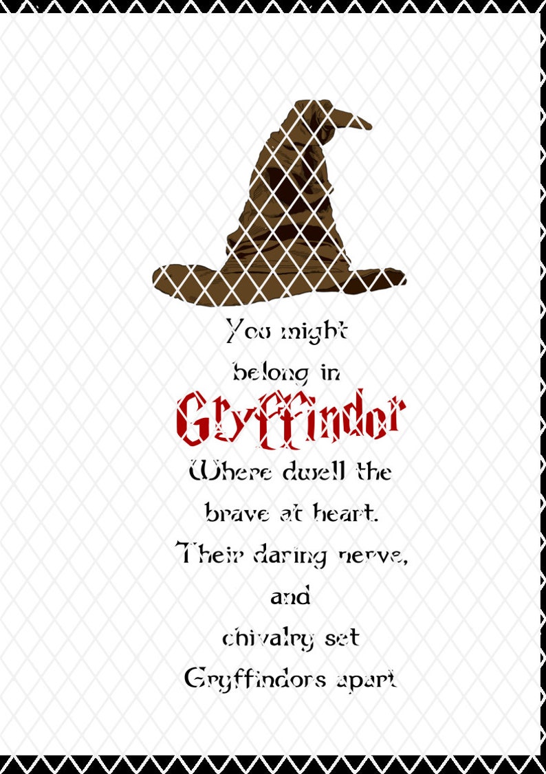 Gryffindor Sorting Hat Poem | Etsy