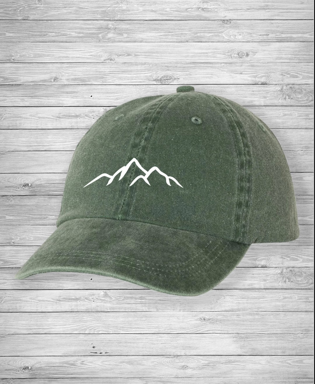 EMBROIDERED Mountain Pigment Dyed Unstructured Baseball Cap, Hiking ...