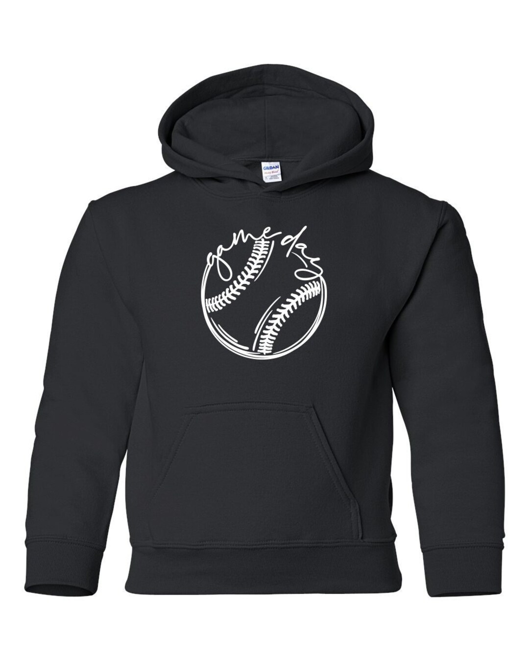 Game Day Baseball Drawing Toddler & Youth Hooded Sweater, Baseball ...