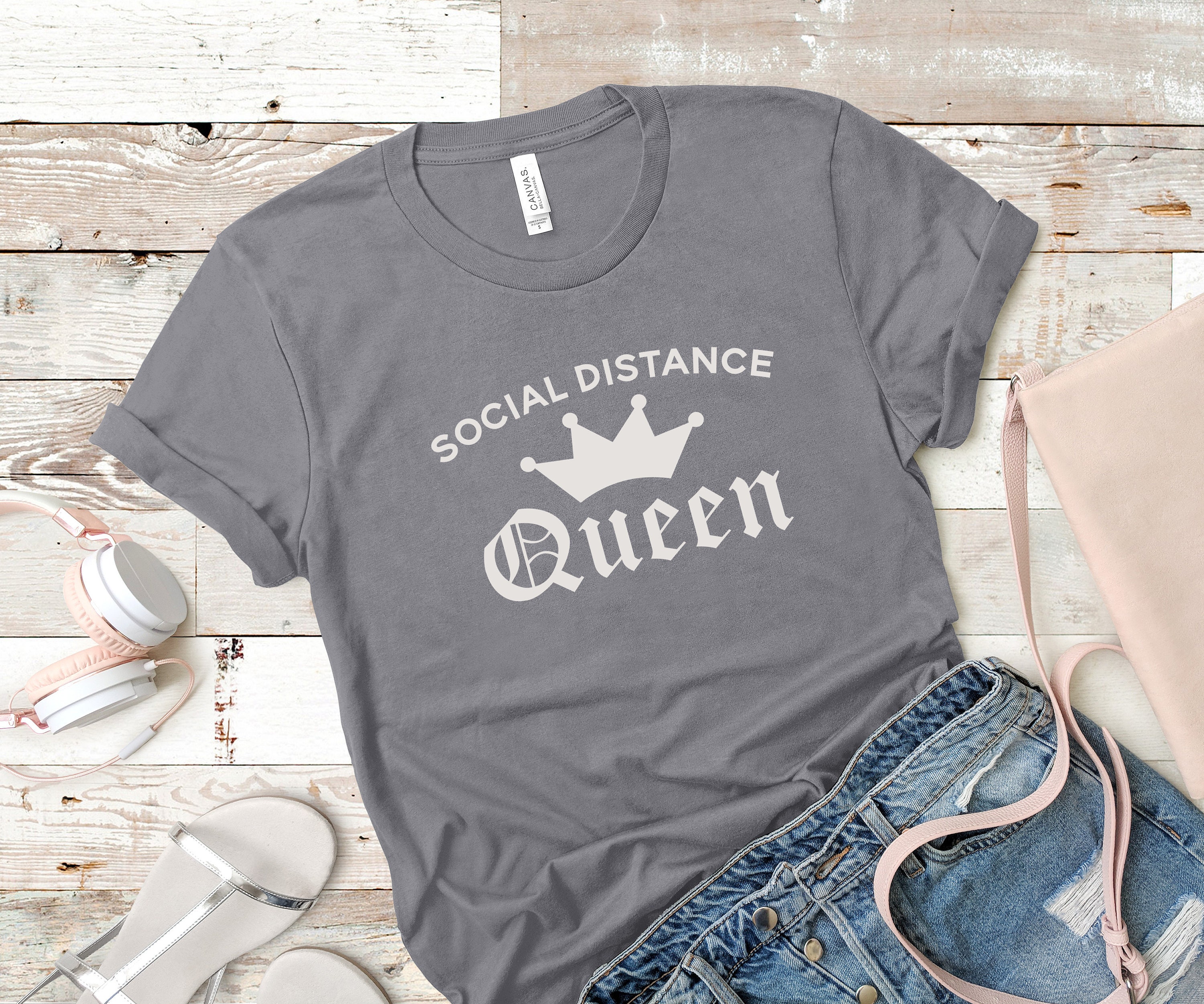 Social Distance Queen Shirt Social Distancing Shirt Funny | Etsy