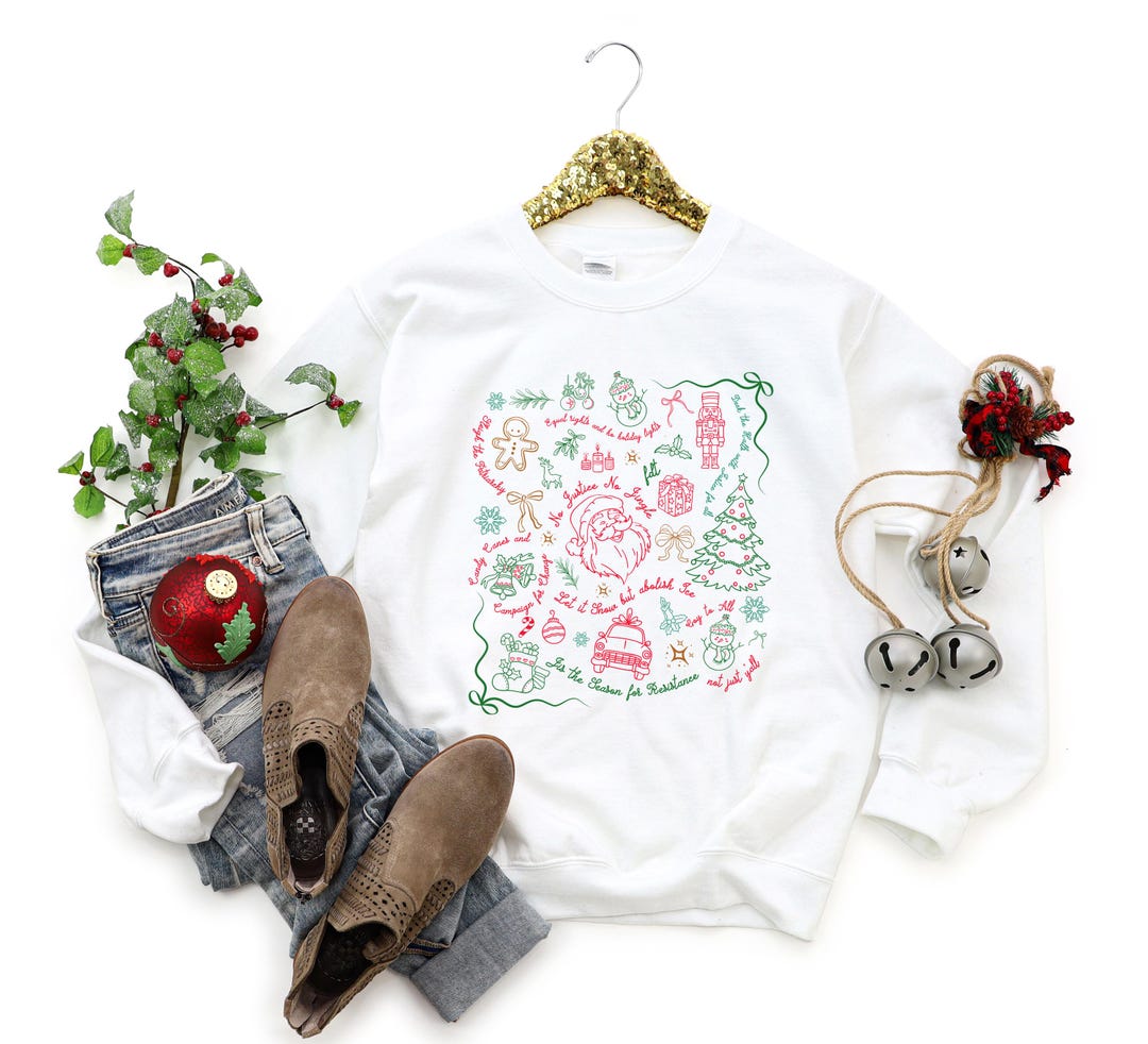 Christmas Liberal Doodle Heavy Blend Crewneck Sweatshirt, Christmas ...