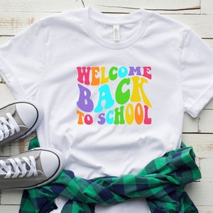 Teacher Shirt, Welcome Back to School Retro Colors Unisex Shirt, Gift ...