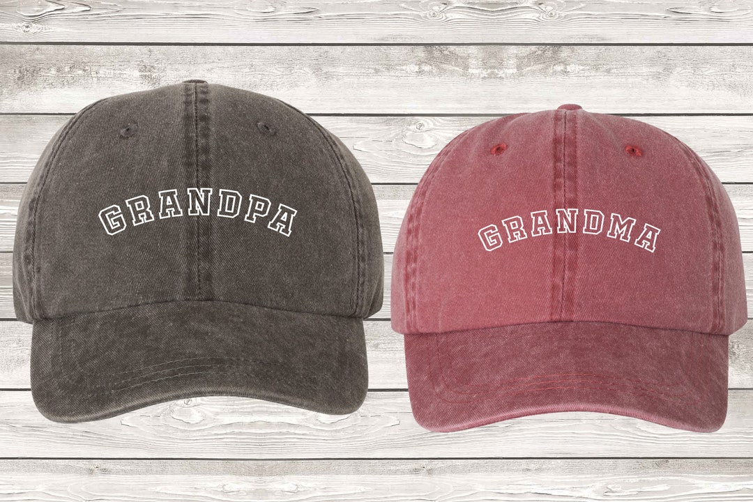 Grandpa Grandma Arch Pigment Dyed Unstructured Baseball Cap, Gift for ...