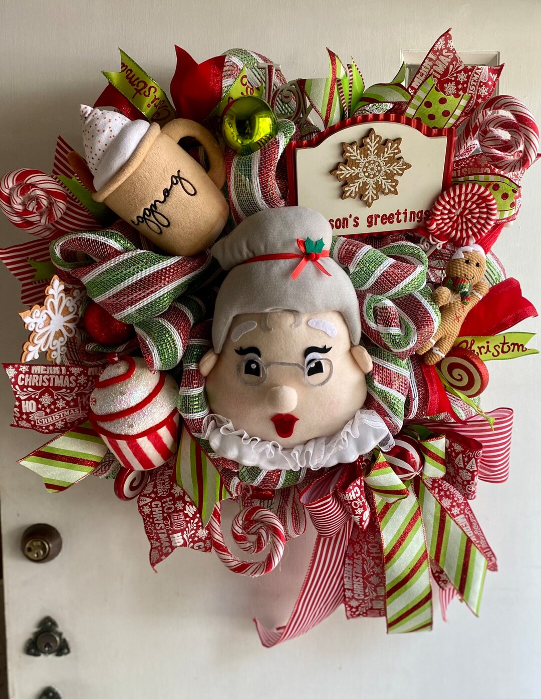 Mr and Mrs Claus Wreath Set, Santa Deco Mesh Wreath - Etsy