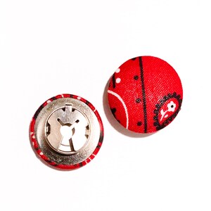Set of 12 Snap on Button Covers 1 1/8 Fabric Covered Buttons Red ...