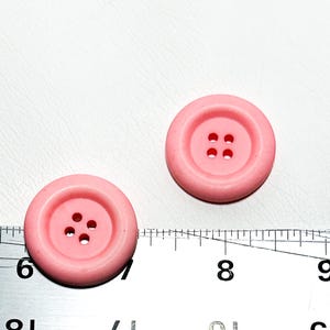 Set of 2-12 HUGE Chunky Pink Buttons 1 1/8 27mm 44L 4-hole Thick Matte ...
