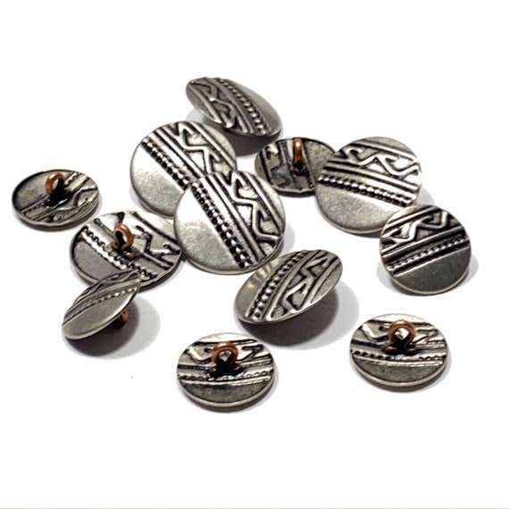 Set of 6-50 Deco Stamped Metal Copper Shank Buttons 2 Size - Etsy