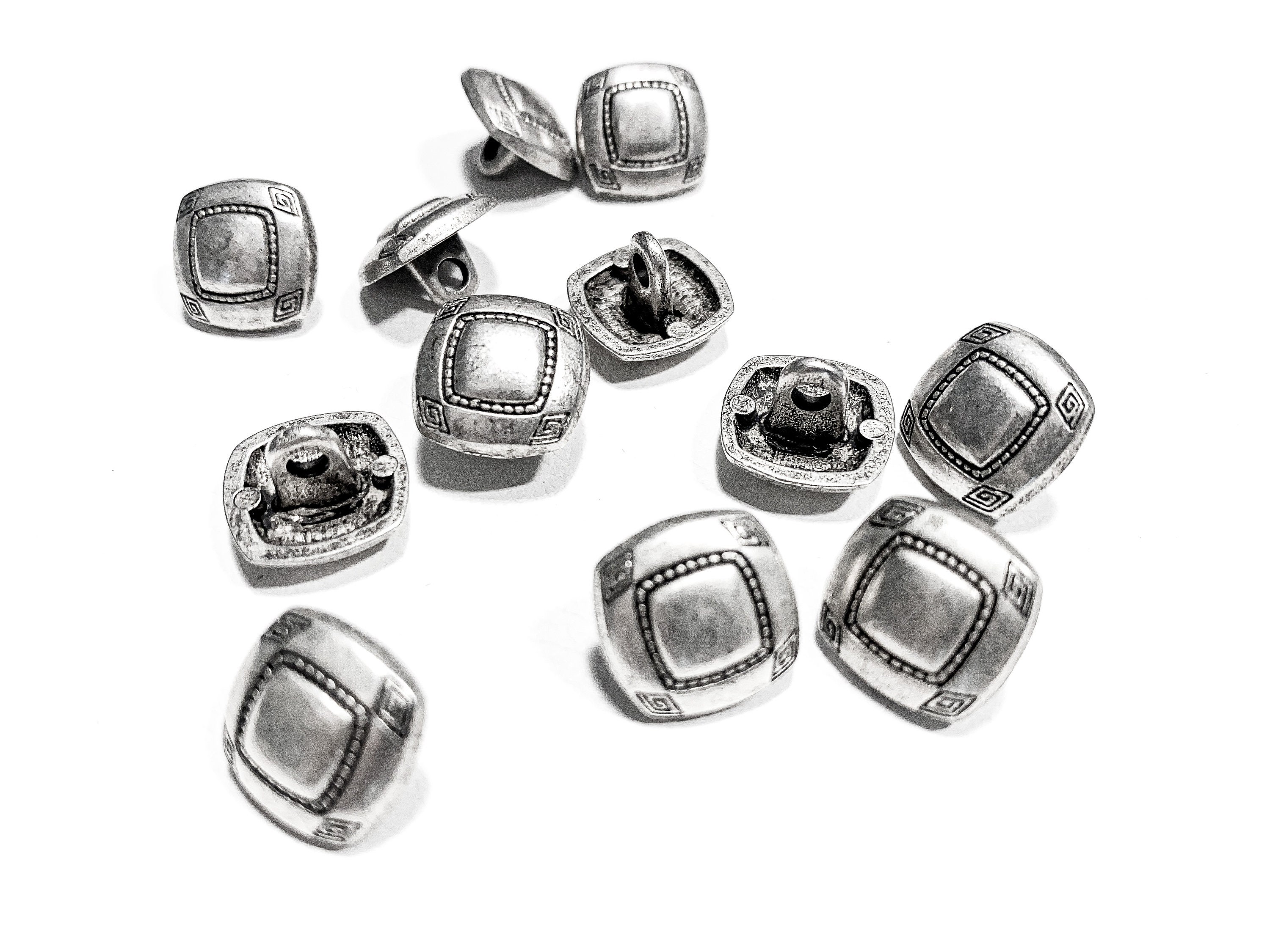 Set of 4-24 Square Metal Buttons Sturdy 5/8 15mm - Etsy