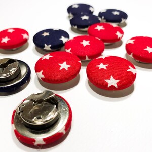 Set of 12 Snap on Button Covers 1 1/8" Fabric Covered Buttons Red ...