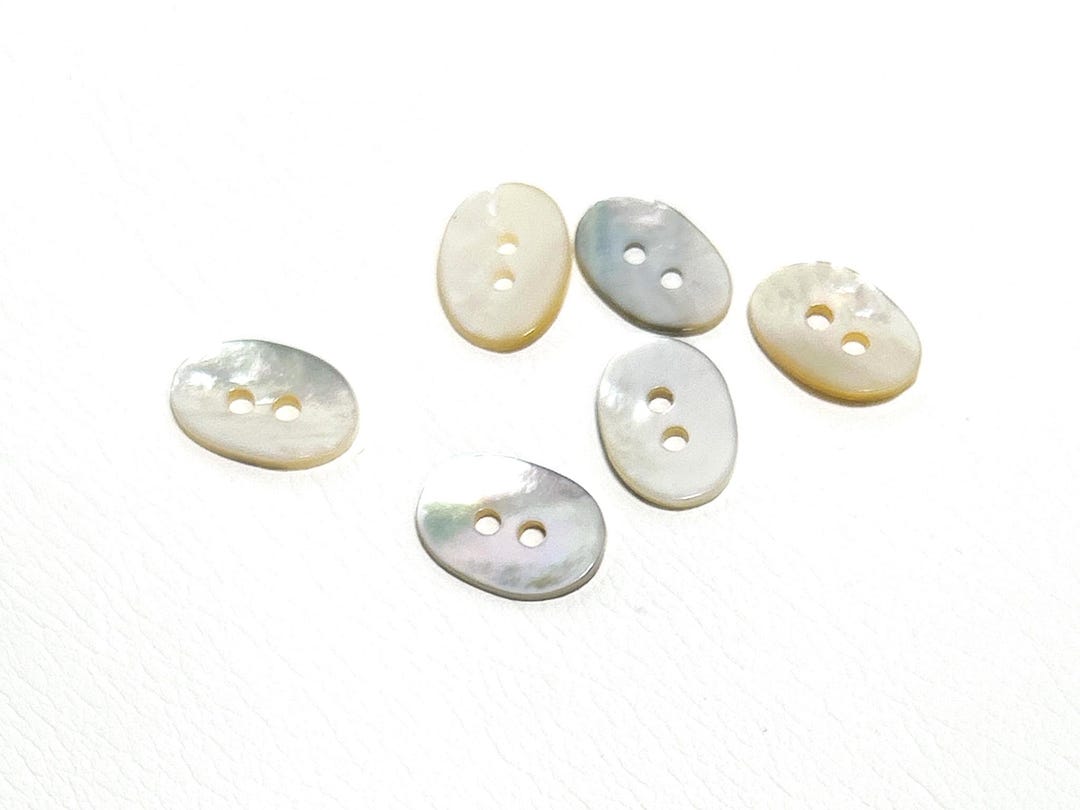 15mm OVAL Mother-of-pearl Buttons: 5/8" Iridescent Vintage MOP Shell ...