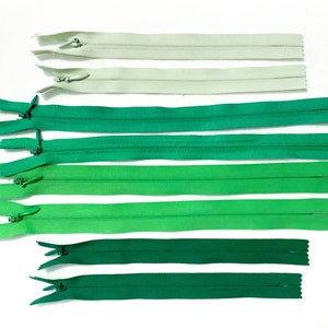 Lot of 8 Invisible Zippers - 7-9" Multi Color / Variety Pack - GREEN ...
