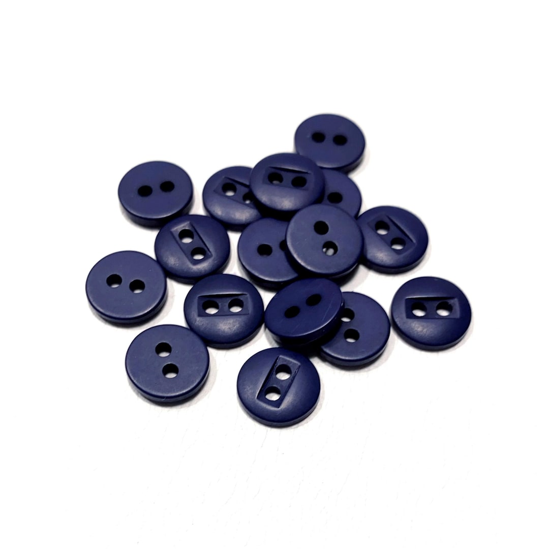 11.5mm Matte Navy Blue Shirt Buttons: 7/16" High Quality Vintage ...