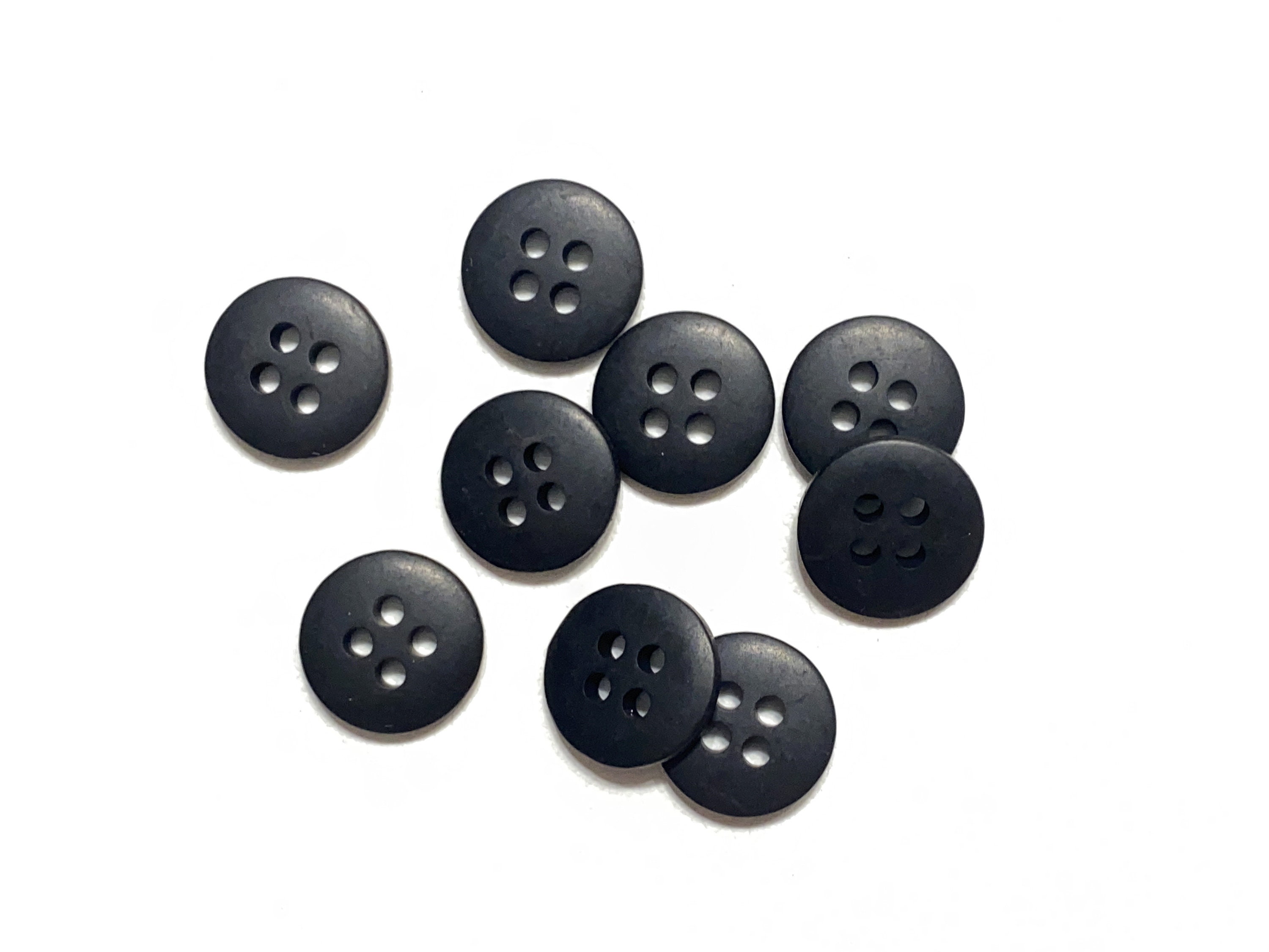 Set of Matte 1/2 BLACK Resin Shirt Buttons 12.5 mm | Etsy