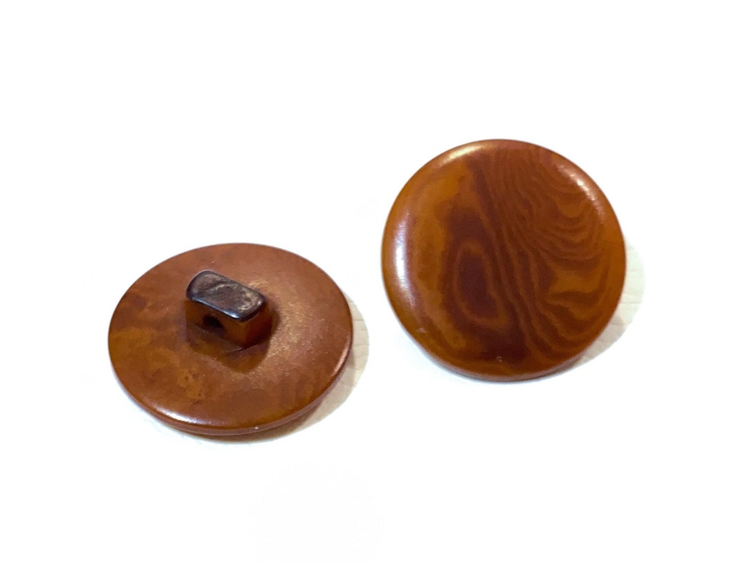 Set of 2-24 Vegetable Ivory Shank Buttons 11/16 18mm 28L REDDISH BROWN ...
