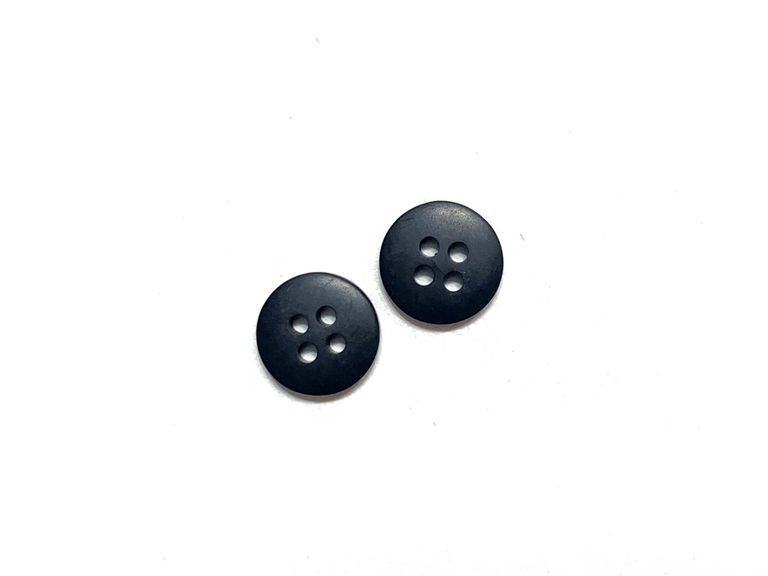 12.5mm Matte BLACK Resin Buttons: 1/2" Vintage 60s Shirt/blouse Buttons ...
