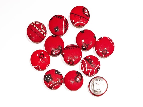 Set of 12 Snap On Button Covers 1 1/8 Fabric Covered | Etsy