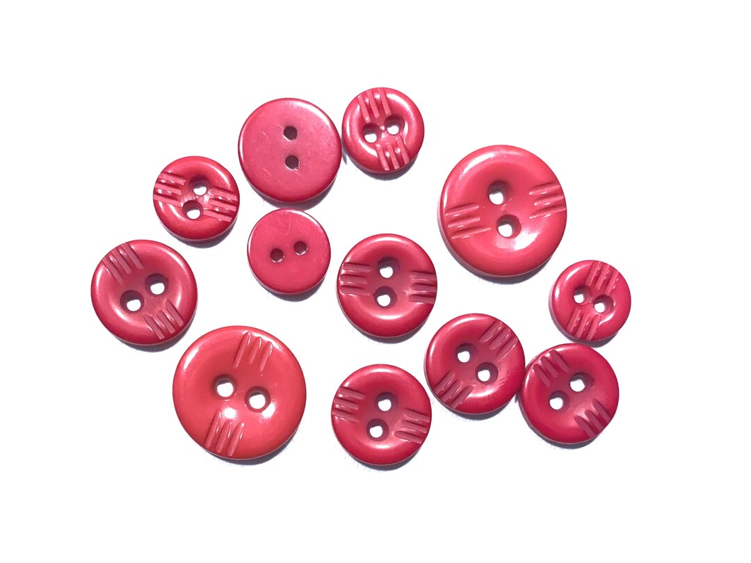 Set of 2-24 VIVID PINK Buttons-3 SIZES: 1/2" (12.5mm) 5/8" (15mm) 3/4 ...