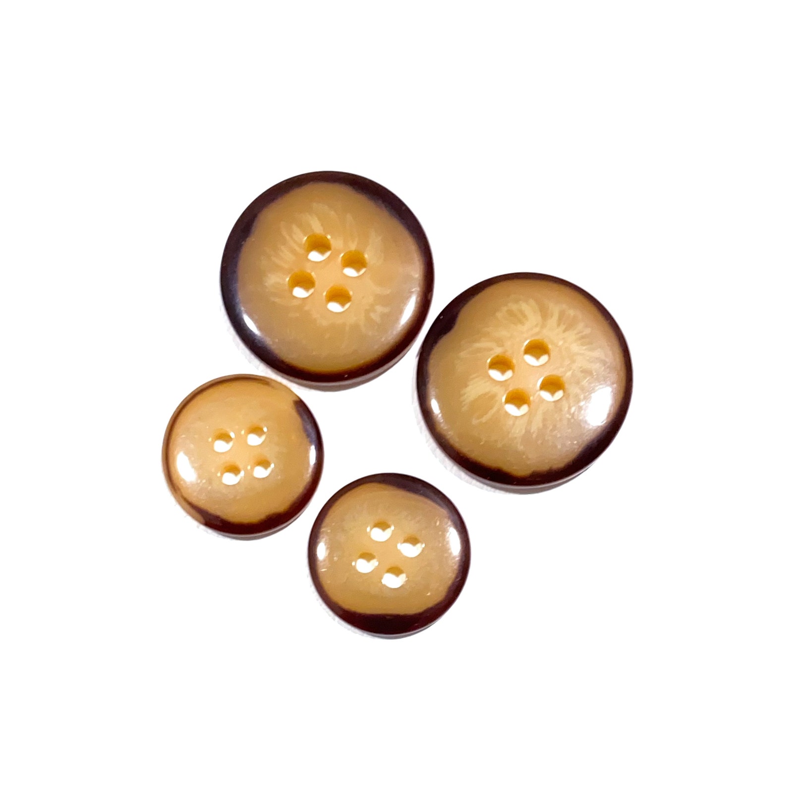 Set of 4-24 Horn Rim Beige Brown Resin Tortoise Shell Buttons | Etsy
