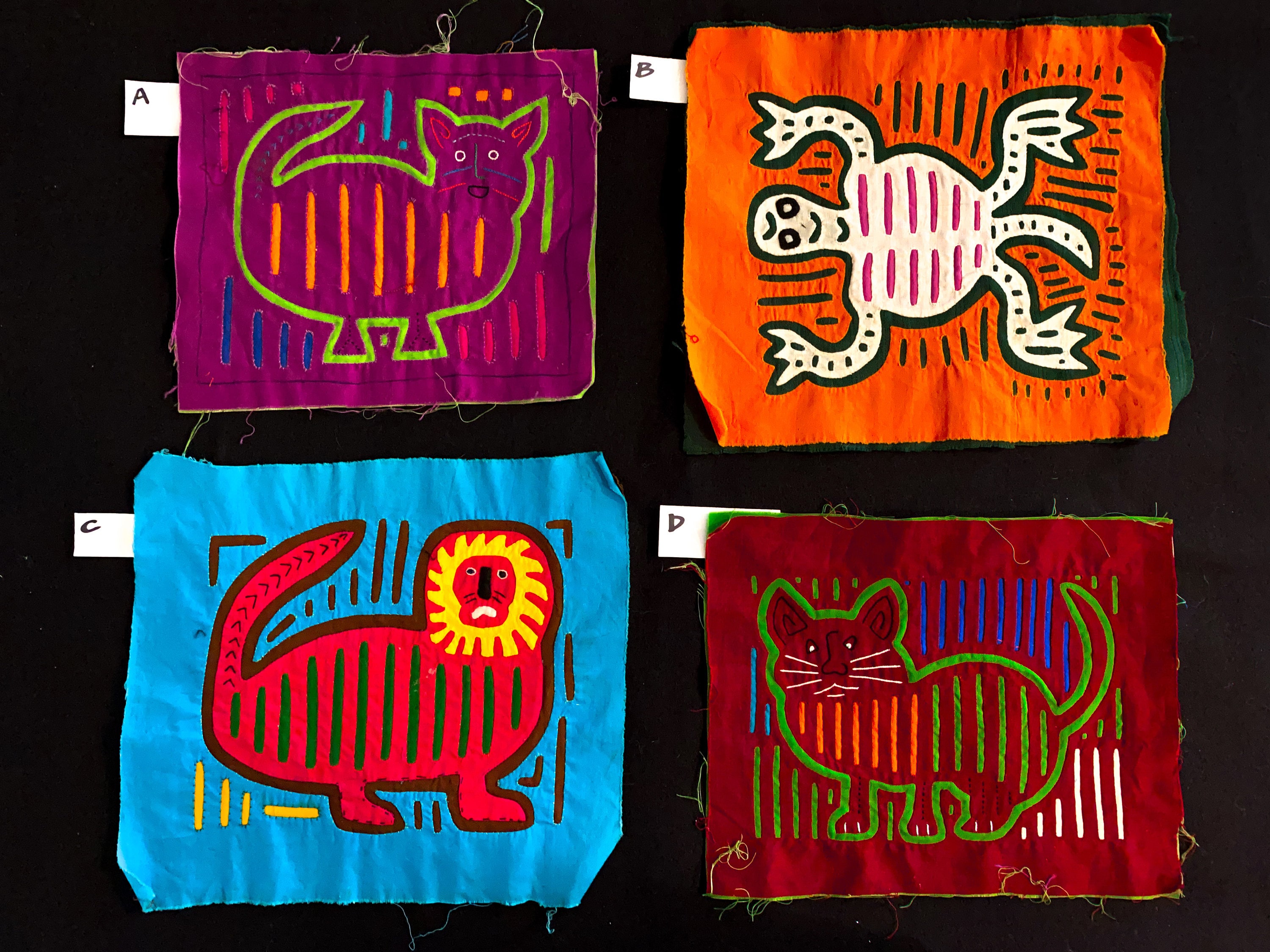 KUNA MOLA Turtle Figure 10" (25cm) - Handmade Applique Quilted Panel ...