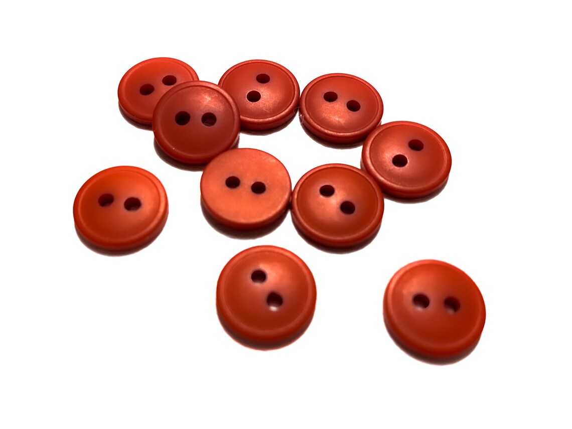 Set of Matte Rust / Red Orange Buttons 1/2 12.5mm - Etsy