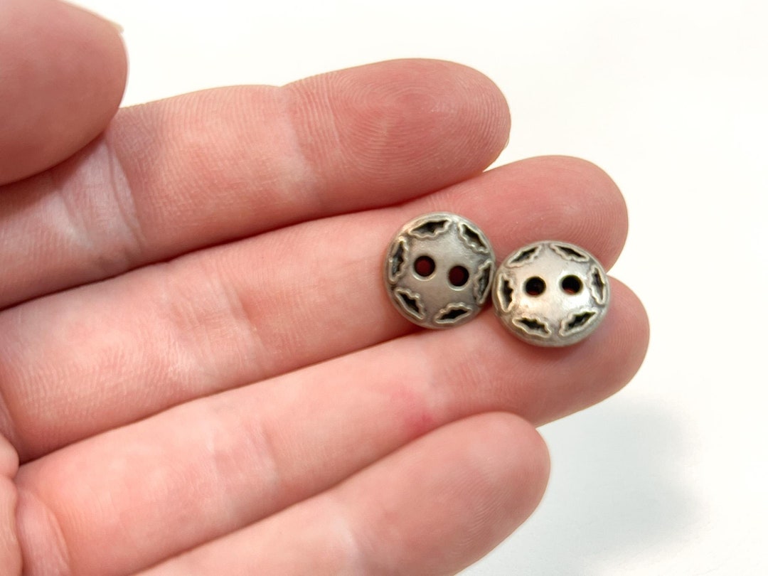 12.5mm Six-pointed Star Cast Metal Buttons: 1/2" Vintage Silver Star ...