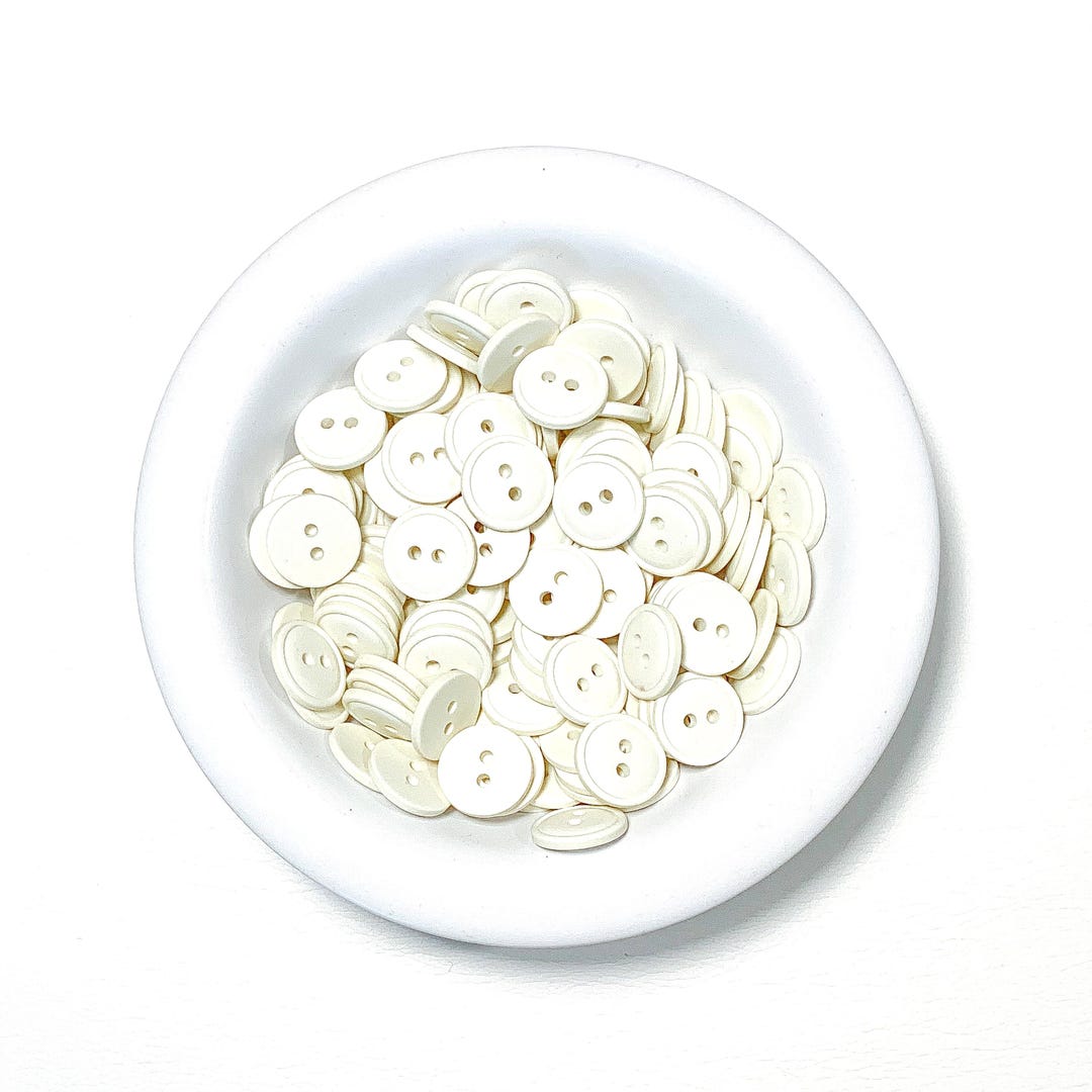 15mm MATTE Ivory/off-white Buttons: 5/8" Vintage 60s Shirt Buttons (set ...