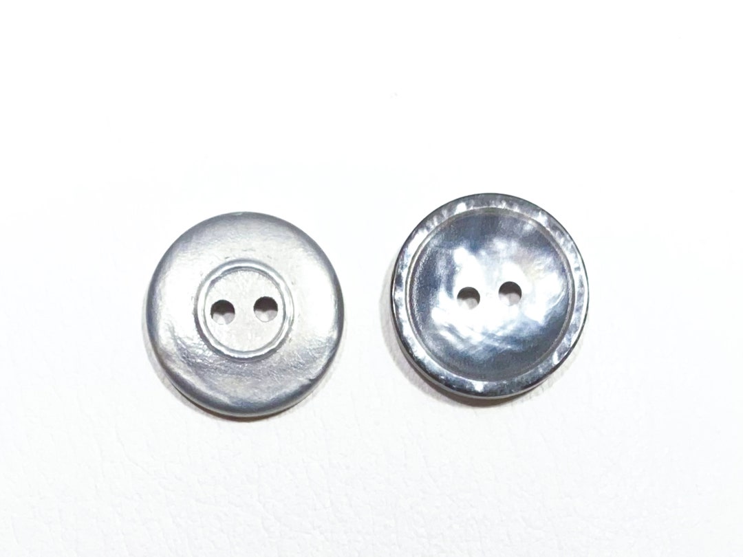 Set of 6-50 Lustrous Silver Pearlescent Buttons - 3/4" | 30L | 19mm ...