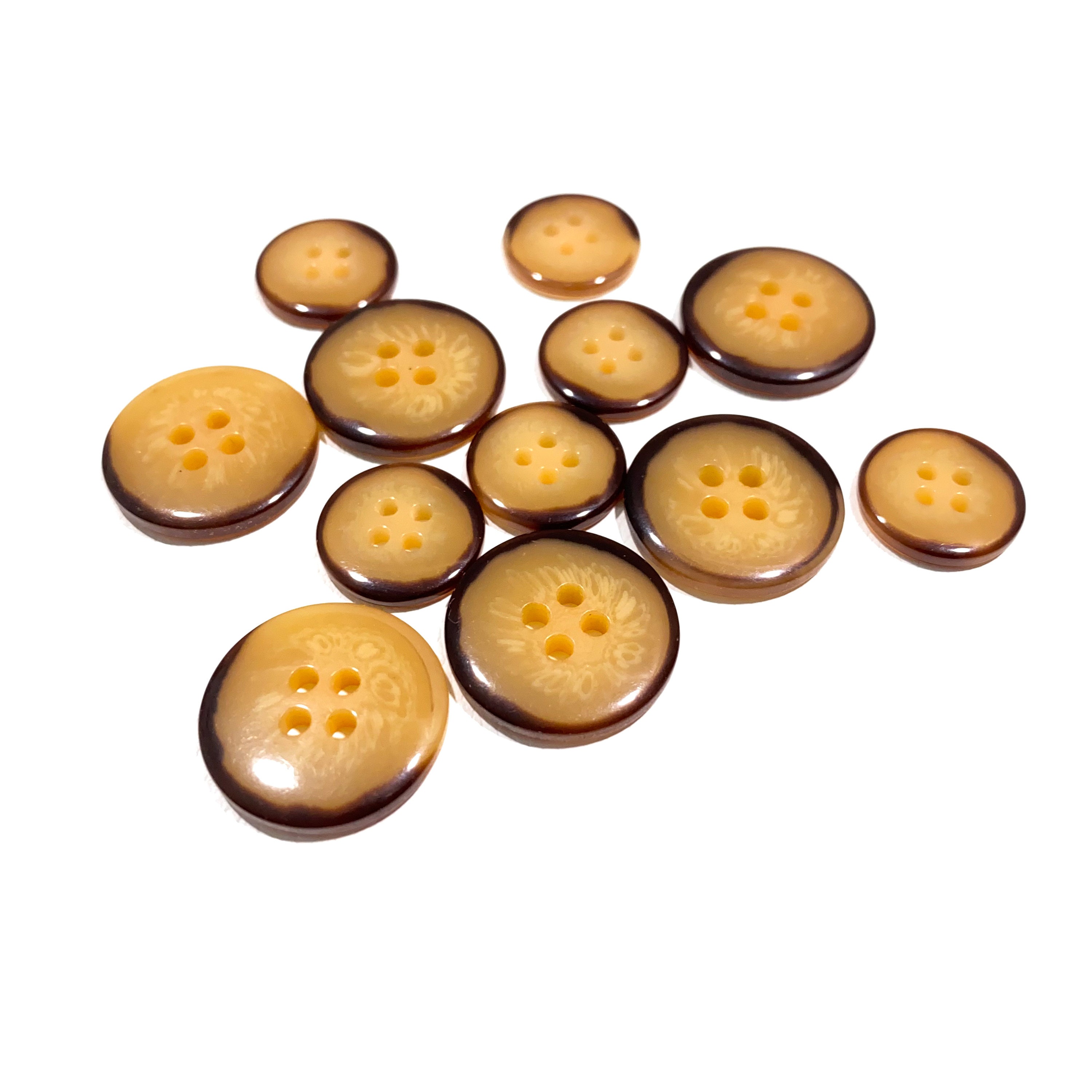 Set of 4-24 Horn Rim Beige Brown Resin Tortoise Shell Buttons | Etsy